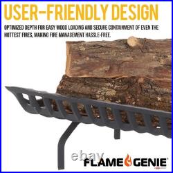 Flame Genie Fireplace Grate Self-Feeding Fireplace Tools, Cast Iron ...