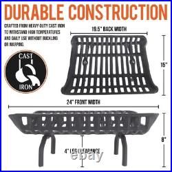 Flame Genie Fireplace Grate Self-Feeding Fireplace Tools, Cast Iron ...